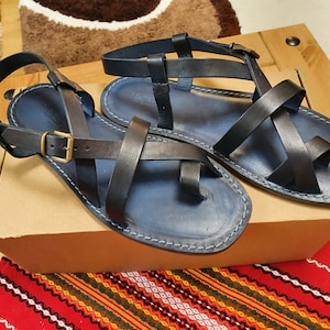 Handcrafted Men Sandals Natural Tanned Leather | Etsy