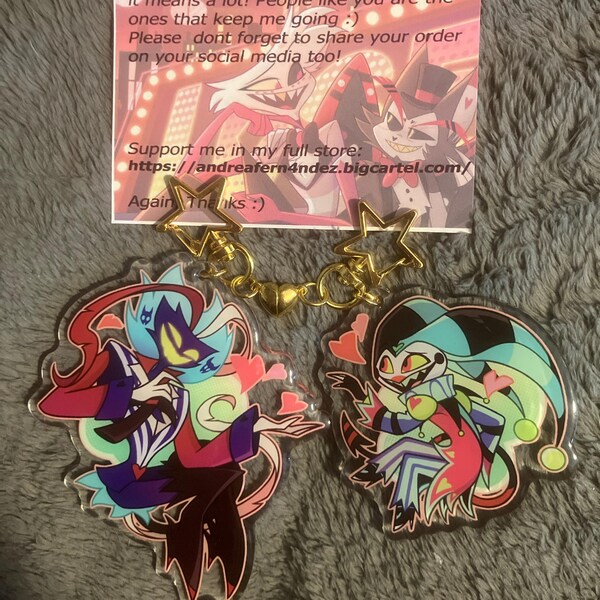 Helluva Boss Acrylic Epoxy Keychains Blitz Stolas Moxxie Millie ...