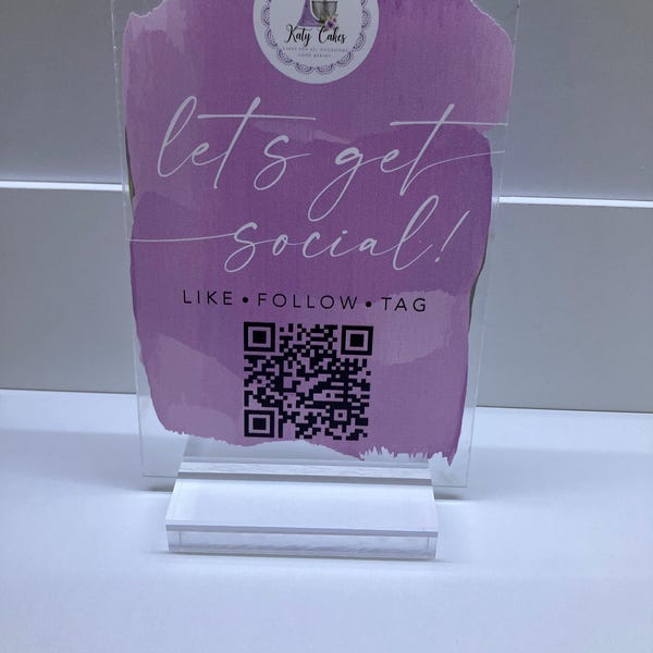 Let's Get Social — Custom QR Code Acrylic Social Media Display ...