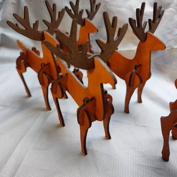 3D Reindeer Svg & Santa Sleigh Svg Laser Cut Files, Christmas Sleigh ...
