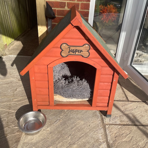 Wooden Dog Name Tag, Dog Kennel Sign, Personalized Pet Tag, Dog Room ...