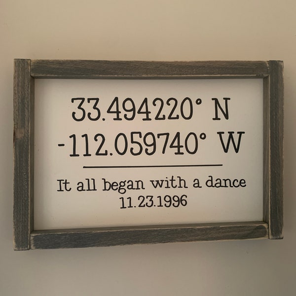 Custom Coordinates Sign, Anniversary Gift, Coordinates Sign - Etsy