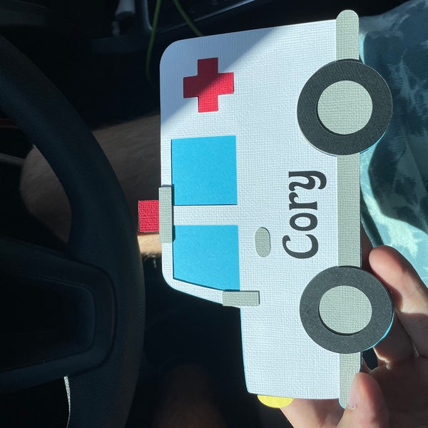 Ambulance Birthday Card / Happy Birthday AMBULANCE Card / Handmade ...