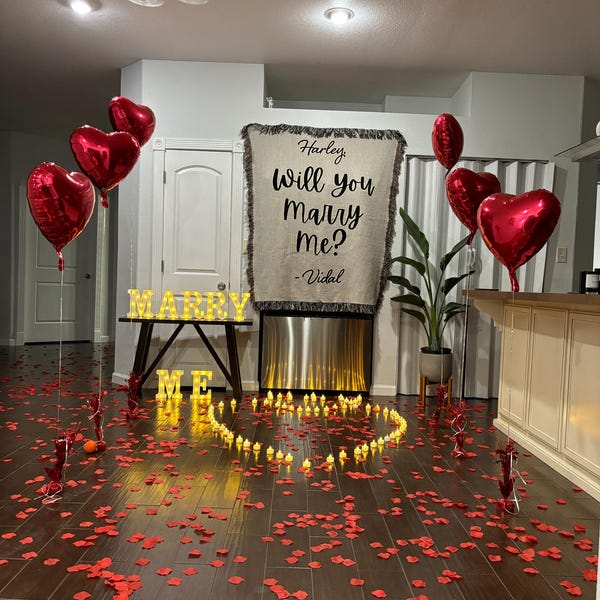 WILL YOU MARRY Me Sign Blanket Proposal Ideas Wedding Proposal ...