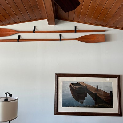 Leather Vertical Paddle Display Hanger, Canoe Row Hook, Wall Hanging ...