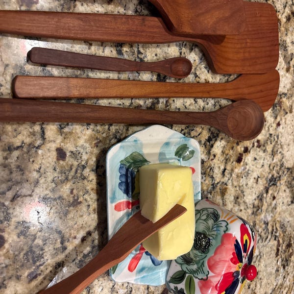 Wooden Kitchen Utensils Set - Large Flipper, Small Flipper, Cooking ...