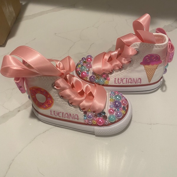 Custom Ice Cream Converse, Personalized Donut Converse, Bling Converse ...