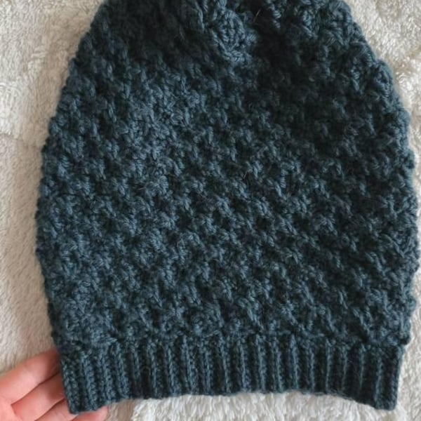 CROCHET PATTERN Knit-look C2C Slouch Hat and Braided Cowl - Baby to ...