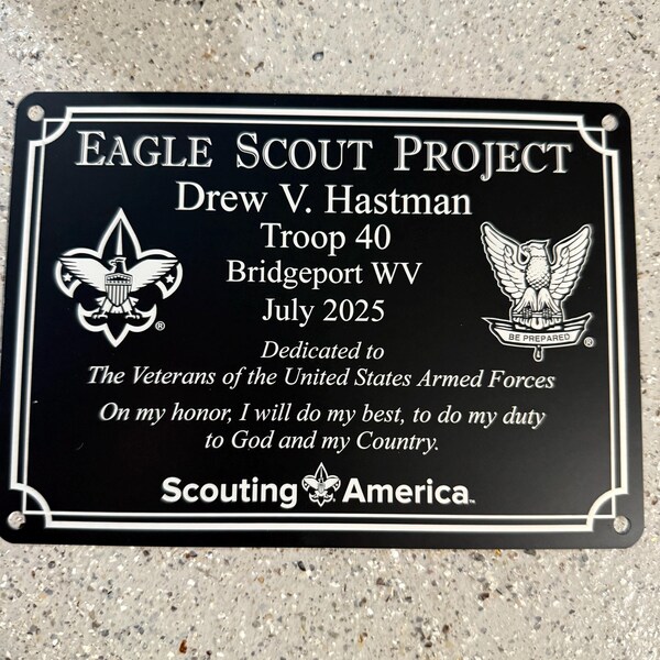 Eagle Scout Project Marker - Horizontal 8X10. Officially Licensed ...