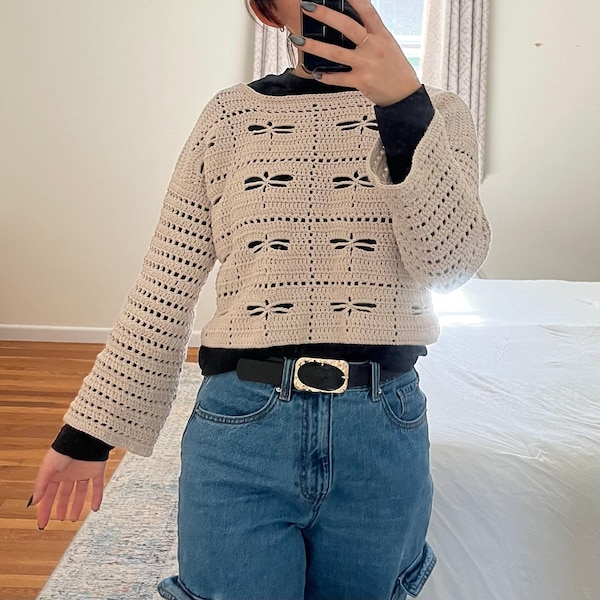 Crochet Dragonfly Sweater PDF Pattern - Etsy