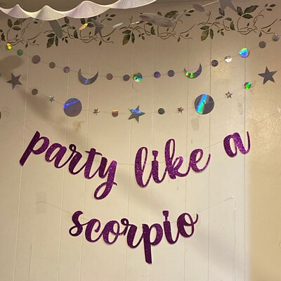 Party Like a Scorpio Banner Scorpio Season Birthday Adult - Etsy