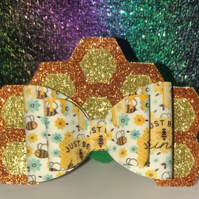 Digital SVG, DXF, PDF Bumble Bee Hair Bow Template, Bumble Bee Svg, Bee ...