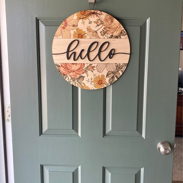 Spring Round Sign, Personalized Wood Sign, Round Wood Sign, Nursery ...