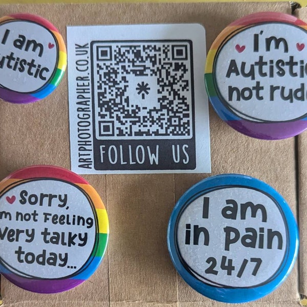 Autism Pin Badge, I Am Autistic Pin Badge, 32mm or 44mm, Neurodivergent ...