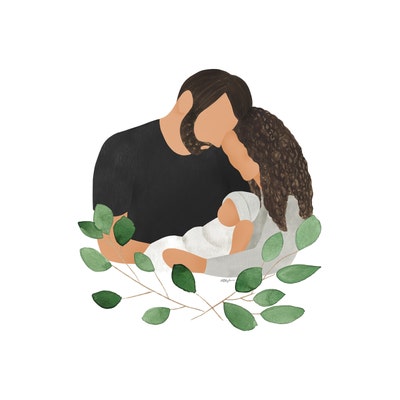 Custom Faceless Family Portrait Commission Digital Printable ...