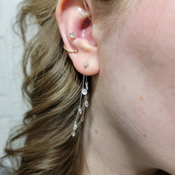 14K 16G Twisted Spiral Helix Earring/s-shape Conch Earring/spiral ...