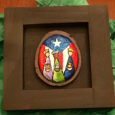 Reyes Magos En El Morro Acrylic Painting With Recycled Paper - Etsy