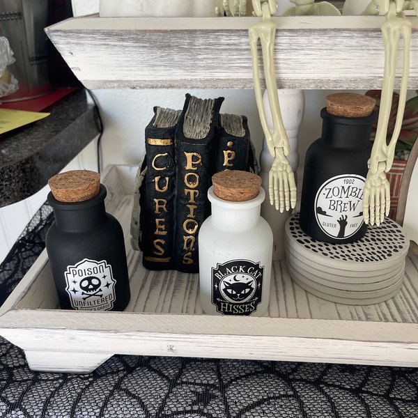 Halloween Tiered Tray Decor, Halloween Potions, Witches Brew, Tiered ...