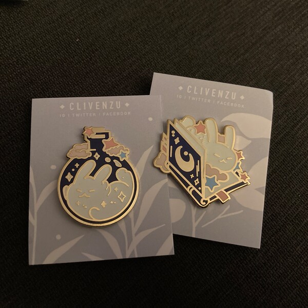 Witchy Moon Buns - Glow in the Dark Enamel Pins - Etsy