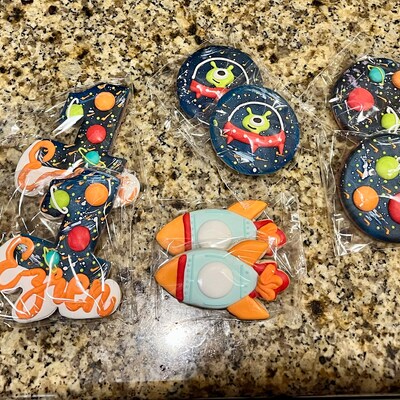 Space Themed Birthday Cookies Birthday Cookies Astronaut Cookies - Etsy