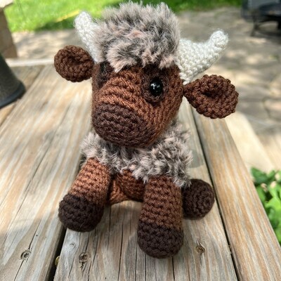 Mini Bison, Mini Bison Crochet Pattern, Crochet Pattern, Crochet Bison ...