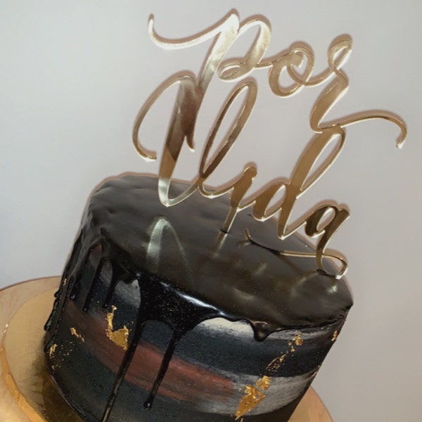 Por Vida Cake Topper / Wedding Cake Topper / Bridal Shower Cake Topper ...