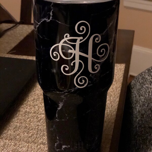 YETI Monogram Decal, YETI Decal for Women, Scroll Monogram for Yeti ...