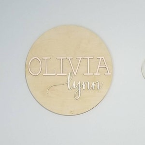 Custom Name Sign 12-36 Round Sign Baby Name Sign Nursery Room Decor ...