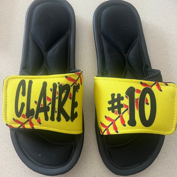 Custom Softball Slides Flip Flops Sandals for Youth and Adults ...