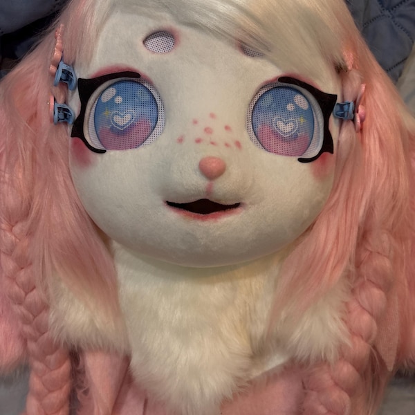 Kig Fursuit Head Cat Furry Head With Lolita Clips, Kig Kemono Fursuit ...