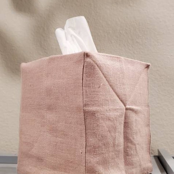 Classic Linen Tissue Box Cover. Minimalistic Bathroom Decor. Square ...