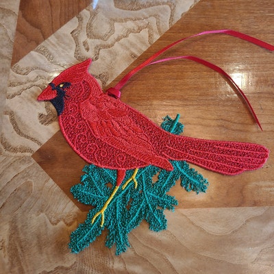 FSL Cardinal free Standing Lace A Finished Embroidery Product, Not a ...