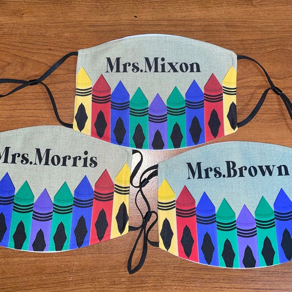 Crayon School Face Mask Design PNG - Instant Download - Face Mask ...