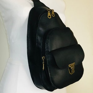 Men Leather Sling Bag Pattern With Video Tutorial, Crossbody Sling Bag ...