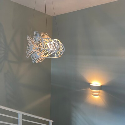 Ceiling Light, Fishmetrics Black, Unique Design, Steel Lamp Fish Light ...