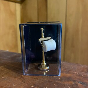 Dollhouse Miniature Toilet Paper Stand Brass Gold Reutter 1:12 Scale ...