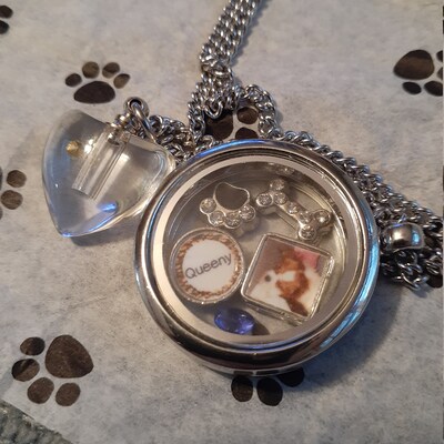 Pet Memorial and Cremation Urn Locket Pet Loss Floating Memory Locket ...
