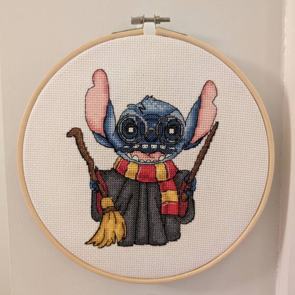 Blue Stitch Wizard Fandom Cross Stitch Pattern Hand Embroidery Design ...