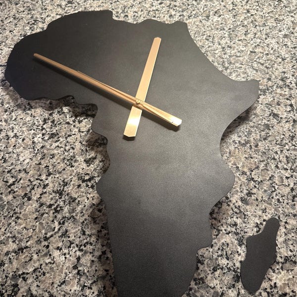 Black Africa Map Clock, Africa Metal Wall Clock, Livingroom Metal Wall ...
