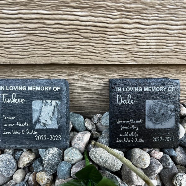 Personalised Engraved Slate Pet Memorial Grave Marker Plaque Dog for ...