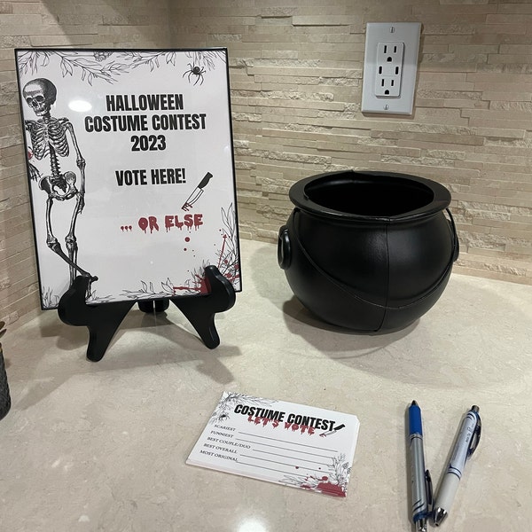 Halloween Costume Contest Voting Card, Printable Halloween Ballot Vote ...