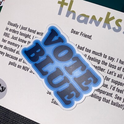 Vote Blue Sticker Laptop Sticker Water Bottle Sticker Feminist Sticker ...