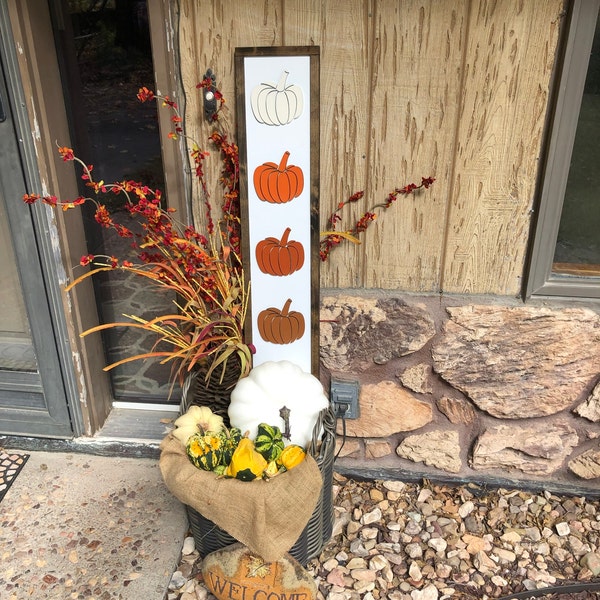 Fall Wood Sign, Fall Pumpkin Sign, Fall Home Decor, Pumpkin Sign, Front ...