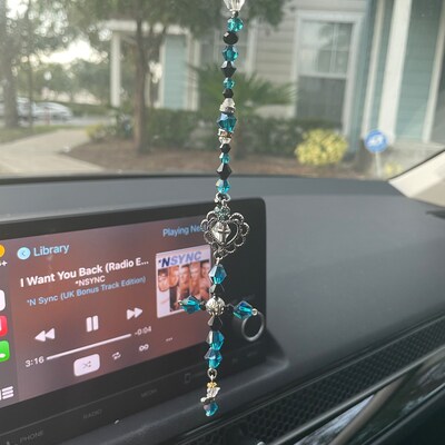 Crystal Cross/guardian Angel Rear View Mirror Dangles/suncatchers, Car ...