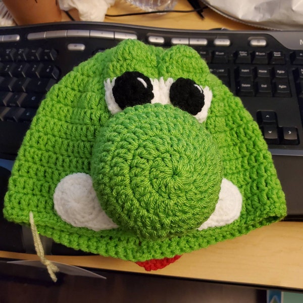 Yoshi Costume Nintendo Dinosaur Crochet Hat,nintendo Hats,crochet Yoshi ...