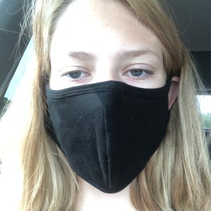 Black Face Mask With Adjustable Nose Wire Inside Adult Unisex 2-ply ...