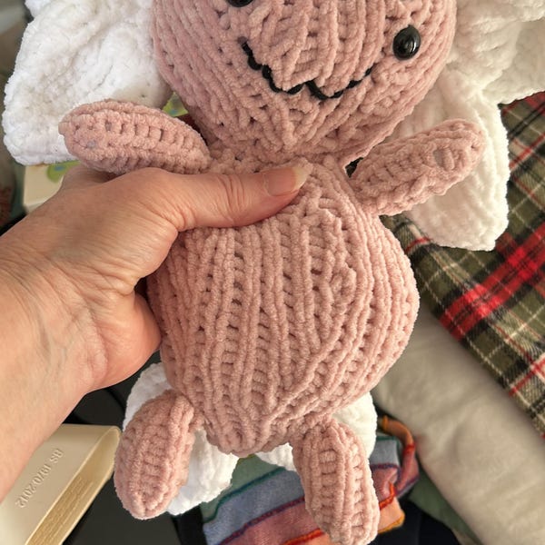 PDF Knitting Pattern Axolotl Inspired Soft Toy Plush 32cm Flutterby ...