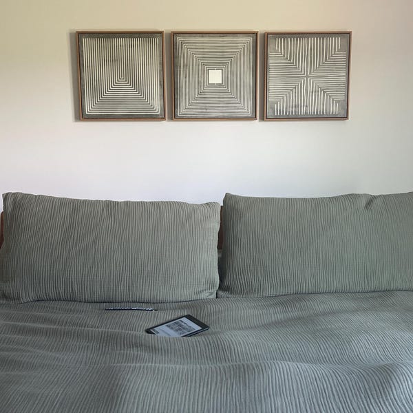 Framed Canvas Tryptic Wall Art Set, Abstract Forest Tree Art Prints ...