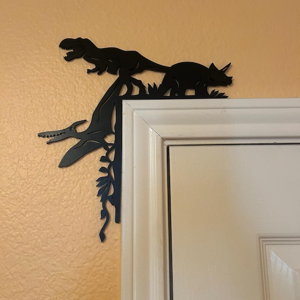 Dinosaur Door or Window Trim, Dinosaur Wood Frame Sitter, Dinosaur Wall ...