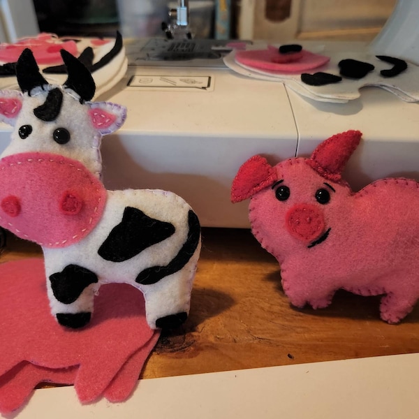 Cow Felt PDF Pattern Felt Cow Ornament Pattern Cow Sewing Pattern DIY ...